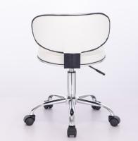 China Leather Modern Upholstered Office Chair 46.5-57.5cm Round Frame With Swivel Adjustable Chrome Leg And Castors for sale