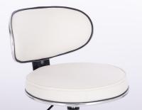 China Leather Modern Upholstered Office Chair 46.5-57.5cm Round Frame With Swivel Adjustable Chrome Leg And Castors for sale
