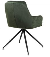 China Green Linen Comfortable Dining Room Chair Height Adjustable With Armrest In Black Leg for sale