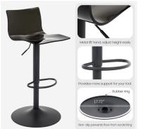 China Black Contemporary Adjustable Acrylic Bar Stools With Swivel Chrom Leg for sale