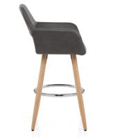 China Wooden Dark Grey PU Leather Bar Stool for sale