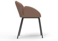 China Metal Leather Comfortable Upholstered Dining Chairs With High Backrest for sale
