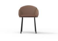 China Metal Leather Comfortable Upholstered Dining Chairs With High Backrest for sale