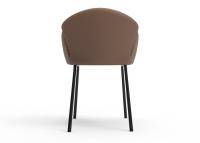 China Metal Leather Comfortable Upholstered Dining Chairs With High Backrest for sale