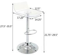 China Commercial Furniture Transparent Acrylic Bar Stool With Footrest Included for sale