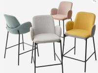 China Metal Legs Fabric Bar Stool For Modern And Comfortable Bar Furniture for sale