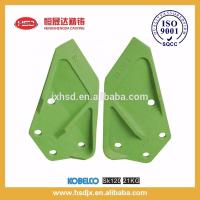 China Durable 4 holes green color machinery engineering&construction parts bucket side cutter for SK120 excavator spare parts on sale for sale