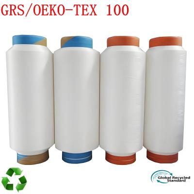 China GRS Certified Dope Dyed Polyester Filament Yarn 150D/48F With OEKO TEX 100 for sale