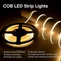 China Ra90 DC 480 LED Chips Cob Led Rgb Flexible Led Strip 24v 3000k for sale