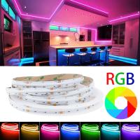 China Rgb COB LED Strip Light 840Leds/M 24V Flexible Thin Neon Light Strips For Room for sale