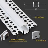 China LED Light Strips Aluminium Channel With PC Cover Recessed Drywall Plaster Gypsum Led Aluminum Profile for sale