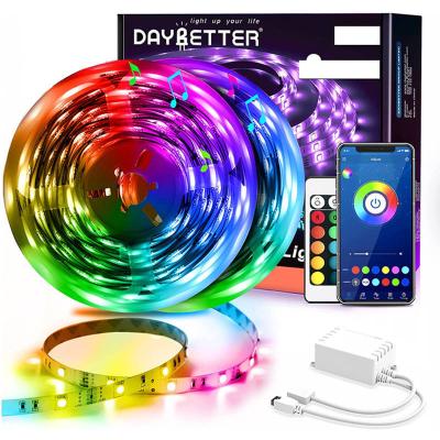 China 60Leds/M 5050 Rgb Smart LED Strip Lights 5m 10m 15m App Control Remote For Bedroom for sale