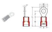 China Nylon Ring Terminals with ferrule which strengthen the pulling force Copper, Terminals With Half High Insulation for sale