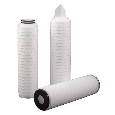 China PLC 10 Inch 2 Micron Microporous Pleated Filter Element Pes Membrane For Household for sale