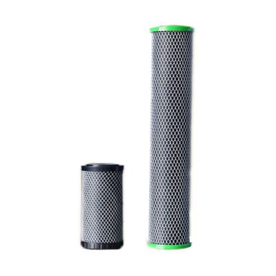 China Green 20 Inch CTO Scale Inhibiting Activated Carbon Filter Cartridge for Household Water Purifiers for sale