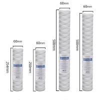 China 10 20 inch Polypropylene Bleached Cotton Fiber Glass PP Sediment String Wound Water Cartridge for sale