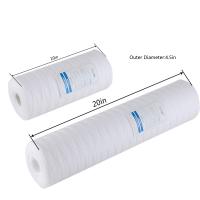 China 10 20 30 40 Inch 1 5 10 20 50 100 Micron String Wound PP Yarn Filter Cartridge For RO Pretreatment for sale