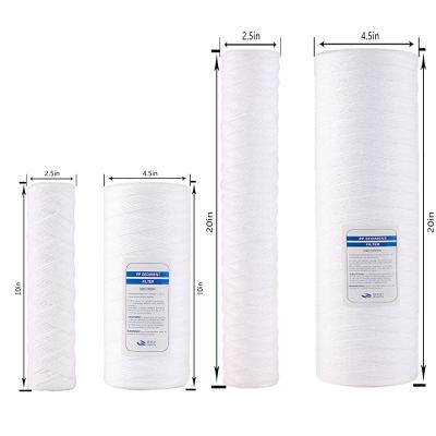 China 10-100 Inch 1-100 Micron Whole House String Wound Sediment Replacement Cartridge Filter for Well Water for sale