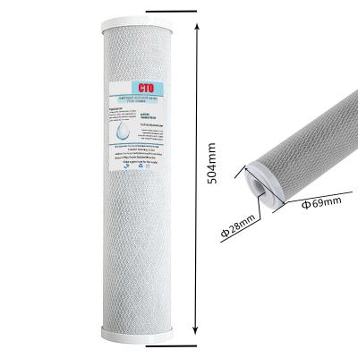 China 20 inch Cto Carbon Block Filter cartridge for Water Filtration and Odor Elimination for sale