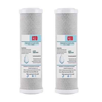 China Household 10 Inch CTO Compressed Carbon Activated Carbon Coconut Fiber Water Filter Element for sale