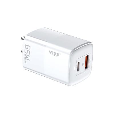 China Super Fast 65w GaN Charger Type C Dual Port QC3. 0 Quick Charging for sale