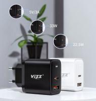 China Vizz Customized 33W GaN Wall Charger Universal Charger With PD QC Output for sale