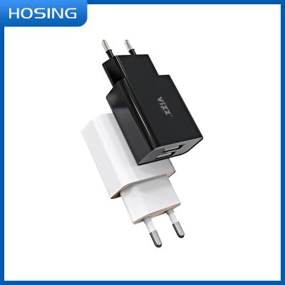China Dual USB Ports EU US Standard Portable Cell Phone Fast Charger for sale