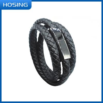 China PU Leather Mini Size SH20 2.4A 1meters Bracelet Charging Cables for sale