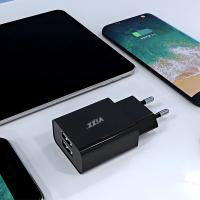 China Fireproof ABS PC Wall Dual Ports TC12 Retractable Phone Charger for sale