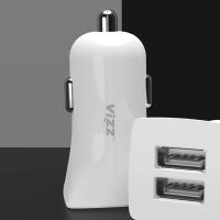 China ABS 2.4A Dual USB Mobile Phone KX60 Fast Car Chargers for sale