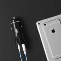 China Portable 2 Ports QC3.0 USB Phone LG16 High Speed Car Charger for sale