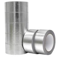 China Flame Retardant Self Adhesive Aluminium Foil HVAC Thermal Insulation Fiberglass Cloth Tape for sale