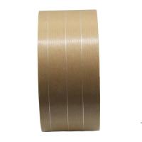 China Reinforced Water Activated Kraft Paper Tape With 3 Thread Nylon Yarn for sale