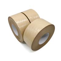 China Fiberglass Reinforced Flatback Kraft Paper Tape Self Adhesive Paper Parcel Tape for sale