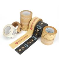 China Printed Biodegradable Self Adhesive Kraft Tape / Printed Water Activated Gummed Paper Tape for sale