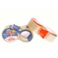 China Supermarket Carton Sealing Transparent BOPP Packing Tape With Dispenser for sale