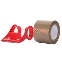 China Supermarket BOPP Brown Packing Tape With Tape Cutter Pressure Sensitive Packing Tape for sale
