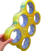 China Lemon Yellow Transparent Bopp Tape Yellowish Packing Tape for sale