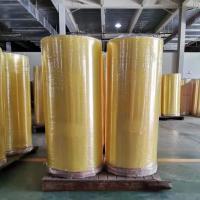 China Carton Sealing Faint Yellow Adhesive Bopp Jumbo Roll Tape Custom Logo Printed BOPP Tape for sale