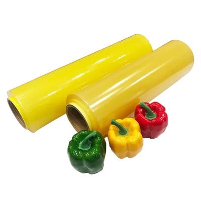 China Food Grade Clear PVC Kitchen Cling Film Food Wrap Plastic For Hand Machine for sale