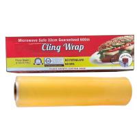 China Custom Soft PE PVC Kitchen Cling Wrap Food Grade Plastic Fresh Keeping Cling Film With Cutter for sale