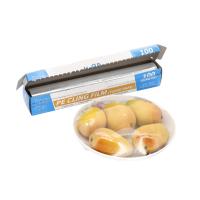 China Food Grade Clear PE Cling Film Food Wrap Preservative Film With Slider Cutter for sale