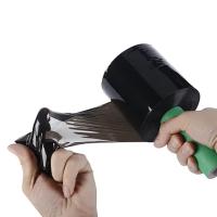 China Black Mini Handheld LLDPE packing stretch wrap Film With Rotating Handles Dispenser For Cartons Wrap for sale
