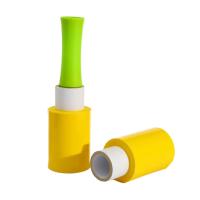 China Colored Mini Handheld LLDPE Stretch Wrap Film Yellow Plastic Wrap With Handles Dispenser for sale