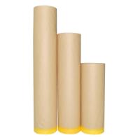 China Biodegradable Auto Painting Cover Kraft Paper Pre Taped Film Masking Paper Film For Car Paint for sale