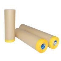 China Biodegradable Auto Painting Cover Kraft Paper Pre Taped Film Masking Paper Film For Car Paint for sale
