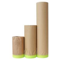 China Heat Resist Car Cover Painting Brown Paper Kraft Masking Tape Auto Paint Protective Masking Paper Film for sale