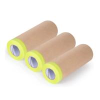 China Heat Resist Car Cover Painting Brown Paper Kraft Masking Tape Auto Paint Protective Masking Paper Film for sale