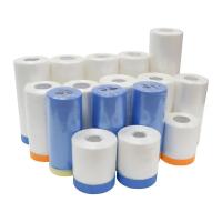 China Folded Pre Taped Masking Disposable Car Paint PE Masking Film for sale