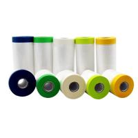 China Folded Pre Taped Masking Disposable Car Paint PE Masking Film for sale